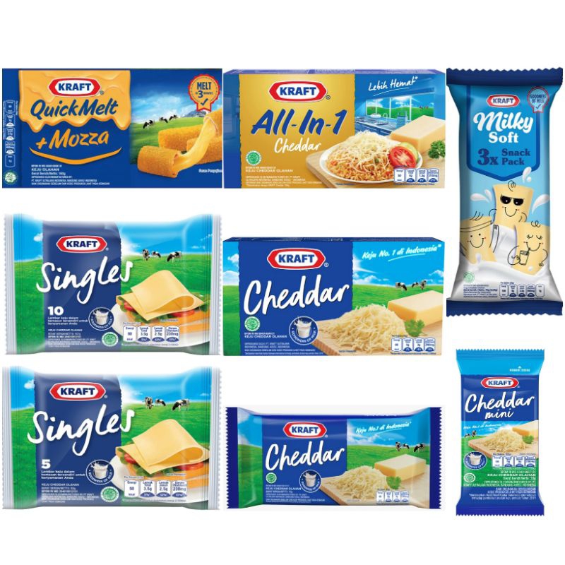 Jual KRAFT Aneka Keju Cheddar quick melt mini all in one 1 slice ...