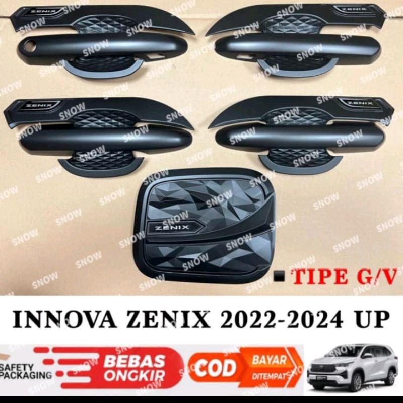 Jual Paket Outer Handle Tank cover Innova Zenix tipe G-V 2023 2024 hitam doff | Shopee Indonesia
