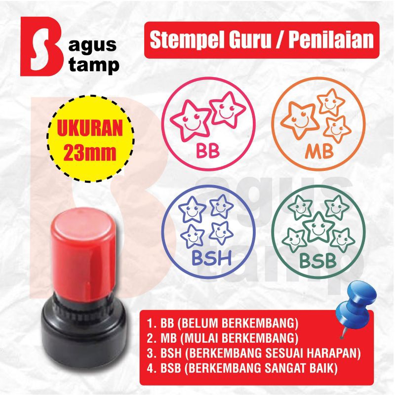 Jual Stempel Guru PAUD Nilai Penilaian Teacher Stamp Star Rewards SD TK ...