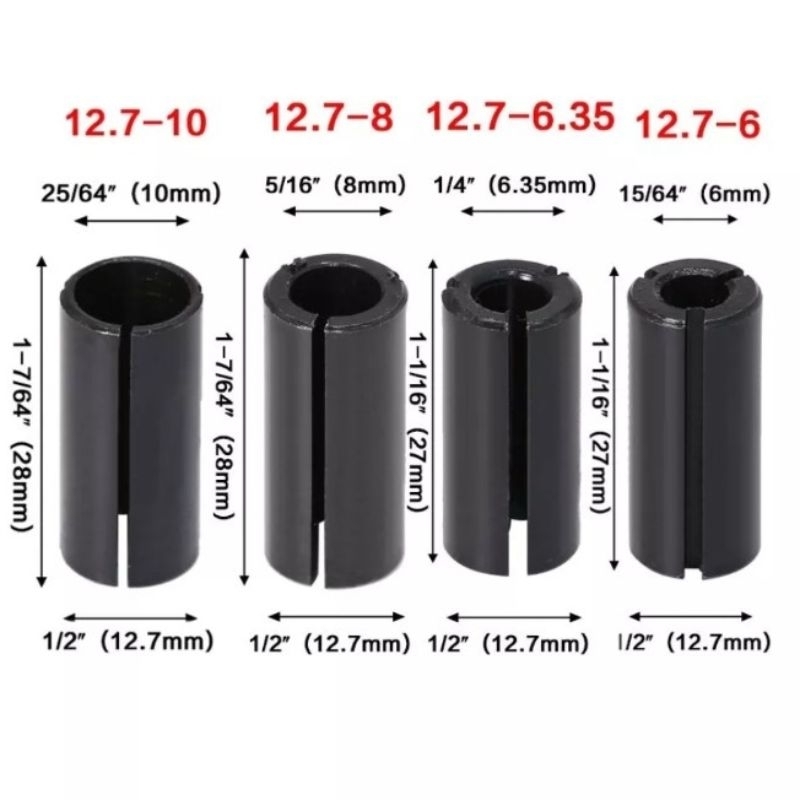 Jual Buat Mesin Router 1/2" Adapter Collet Chuck Sleeve Sambungan ...