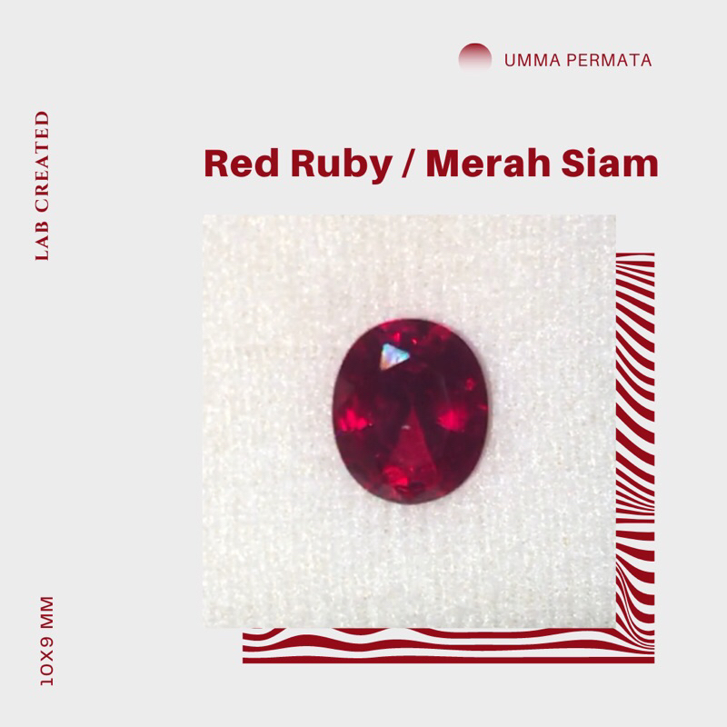 Jual Batu Permata Pink Ruby Merah Red Rubi Siam Oval Cut Ukuran Dim 10 ...