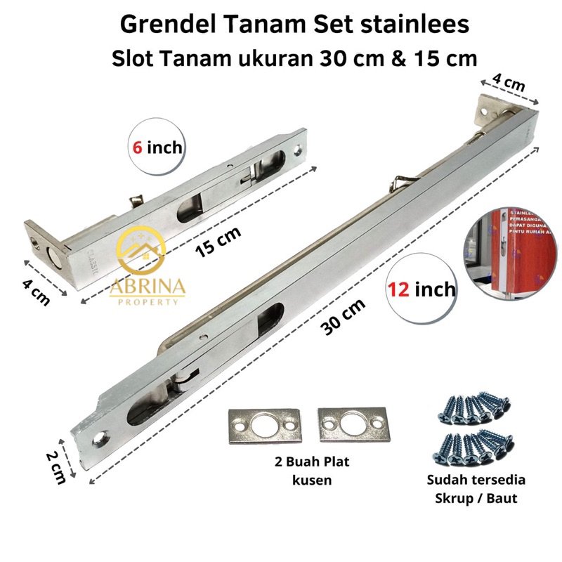 Jual grendel tanam pintu rumah slot pintu tanam | Shopee Indonesia