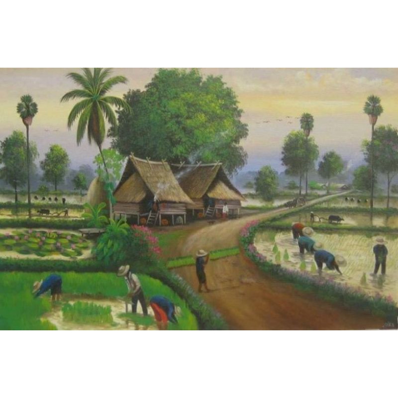 Jual Poster Cetak, PEMANDANGAN ALAM DAN PETANI, Ukuran JUMBO, 100x70cm ...