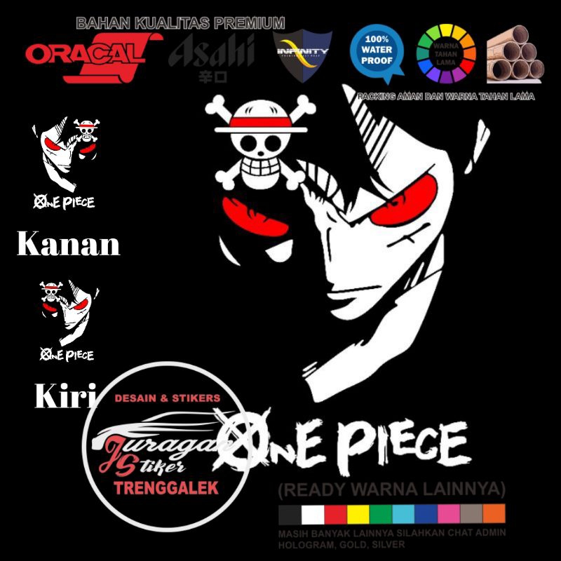 Jual Stiker luffy one piece cutting sticker visor helm motor mobil ...