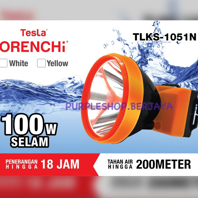 Jual ORIGINAL TESLA Senter Kepala Tesla Cas Menyelam 100Watt tahan air ...