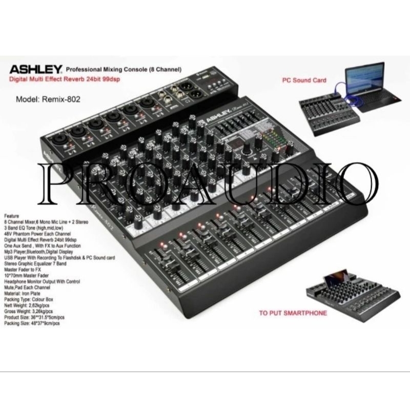 Jual MIXER AUDIO ASHLEY 8 CHANNEL REMIX 802 / REMIX802 / REMIX - 802 ...