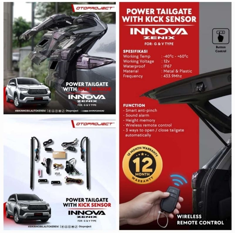 Jual Power back door / Tailgate Otoproject Innova Zenix 2023-2024 with ...