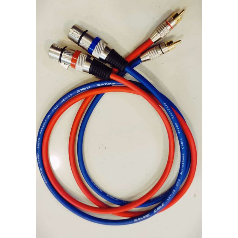 Jual Kabel Audio mixer ke power ampli jack canon xlr female ke rca 1set ...