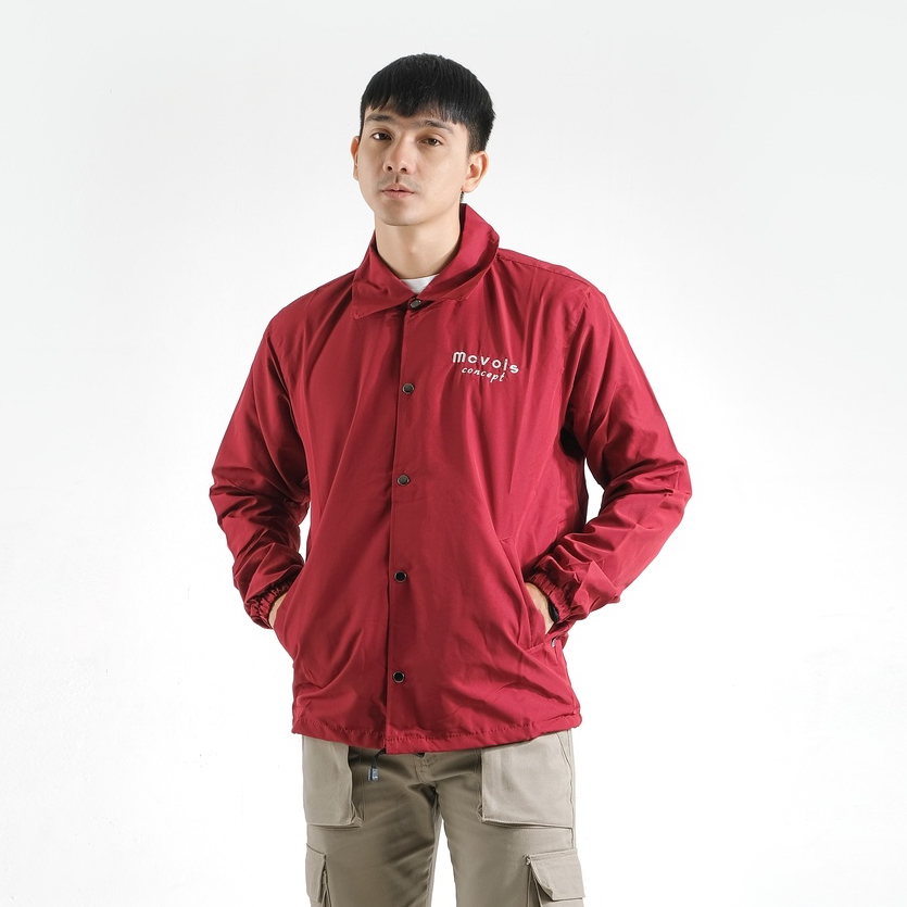 Jual Mcvois Coach Jaket Maroon | Shopee Indonesia