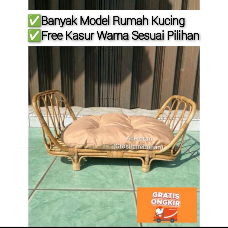 Jual TEMPAT TIDUR KUCING ROTAN LEMPRAK HEWAN SANTAI GRATIS KASUR/SIZE L ...
