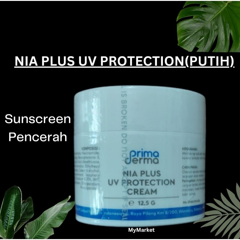 Jual PRIMADERMA NIA PLUS UV PROTECTION PUTIH Sunscreen | Shopee Indonesia