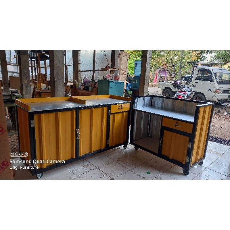 Jual meja bar leter L / meja jualan mini kontainer booth / mini ...
