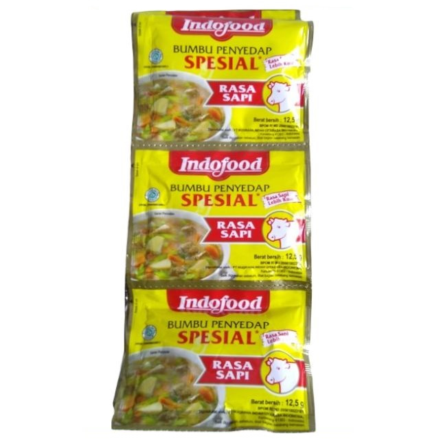 Jual INDOFOOD BUMBU PENYEDAP SPESIAL 12,5gr RASA SAPI AYAM KAMPUNG 10gr ...