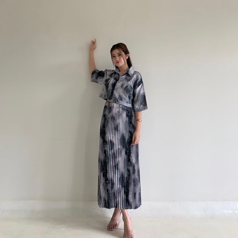 Jual Luxury Set / Setelan Plisket / Setelan Rok Plisket / One Set ...