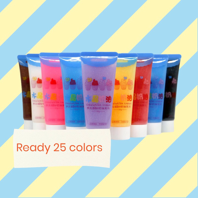 Jual DIY CRYSTAL GLUE CREAM | Deco cream bening glitter | bahan ...