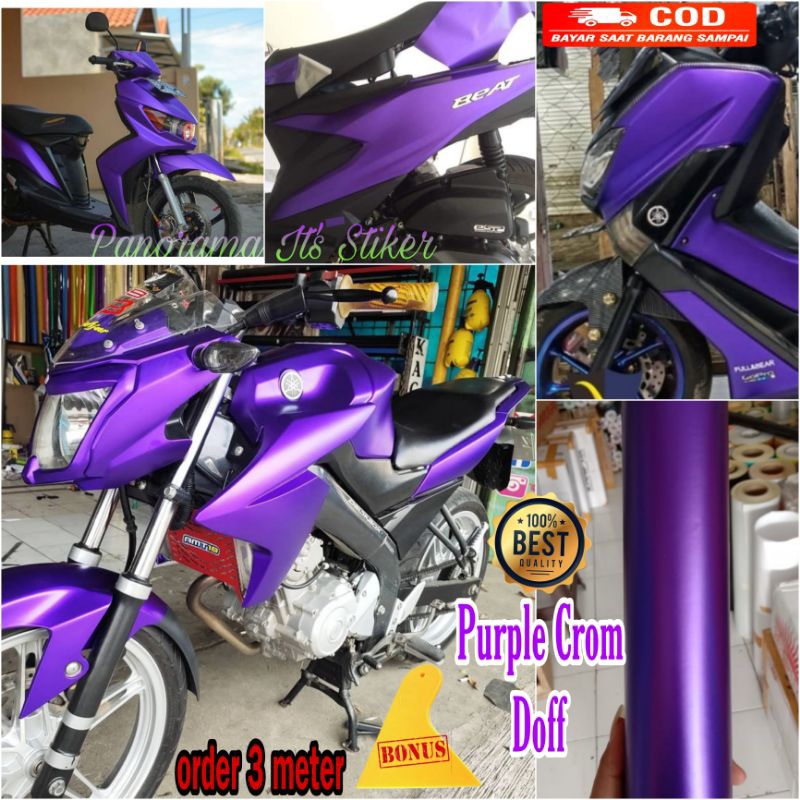 Jual STICKER SKOTLET MOTOR UNGU CHROM DOFF/SCOTLET UNGU /STICKER SATIN ...