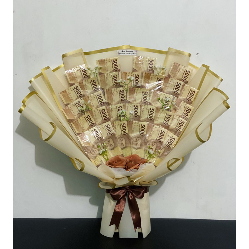 Jual Money bouquet pecahan 5K 30 lembar bucket uang malang | Shopee ...