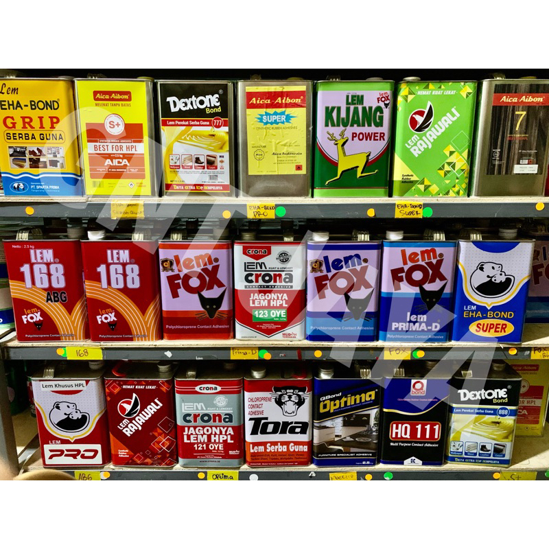 Jual Lem Fox Kuning 2,5Kg HPL PVC sheet wallpaper supercon kayu triplek ...