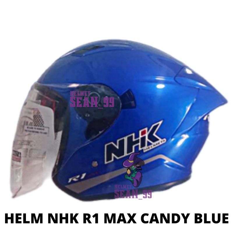 Jual HELM NHK R1 MAX SOLID ALL VARIAN HALF FACE DOUBLE VISOR ORIGINAL ...