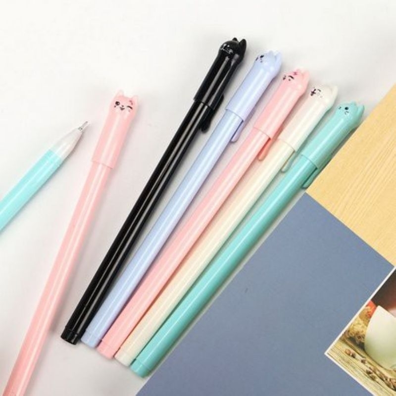 Jual Pena Motif Kucing Meow Lucu Pulpen Karakter Gel Imut Pena Gel ...