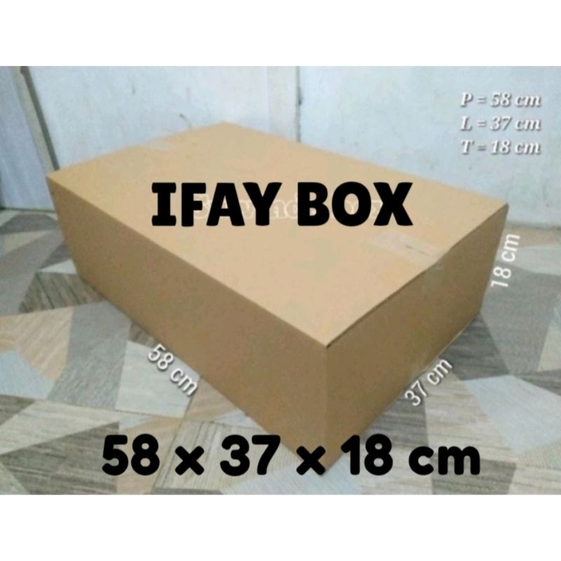 Jual kardus/box Ukuran 58x37x18 cm Single wall polos | Shopee Indonesia
