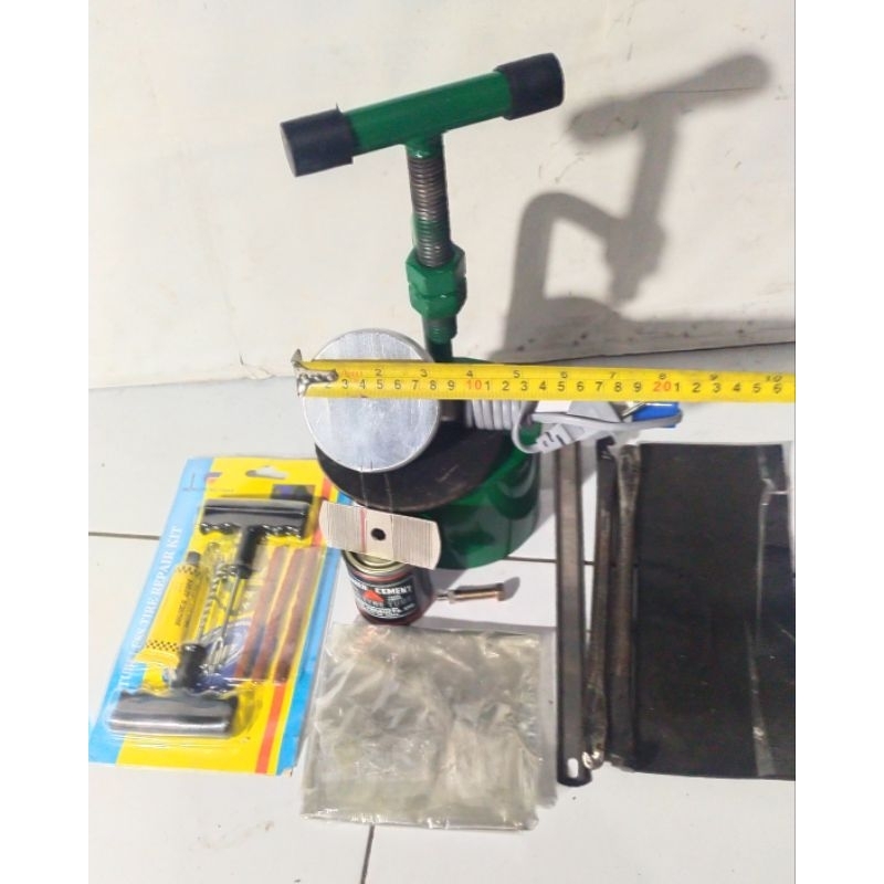Jual alat tambal ban listrik otomatis 1set super lengkap catok hijau ...