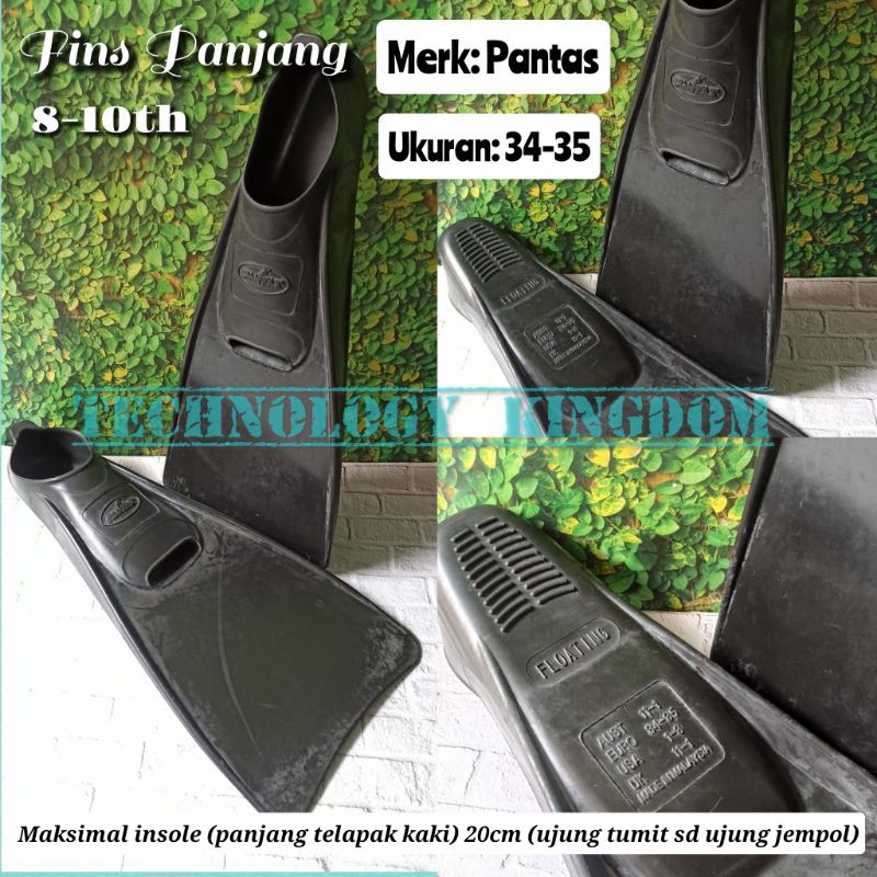 Jual Preloved Fins Fin Kaki Katak Panjang Ukuran 34-35 34 35 Anak 8 9 ...
