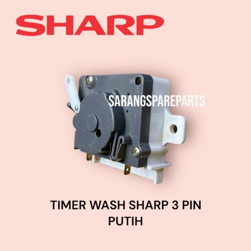 Jual TIMER SOCKET SHARP 3 PIN PUTIH / TIMER WASH SHARP 3 PIN PUTIH ...
