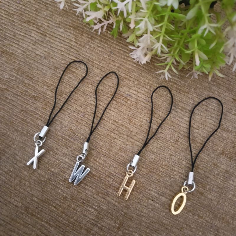 Jual strap phone huruf alfabet inisial , gantungan handphone | Shopee ...