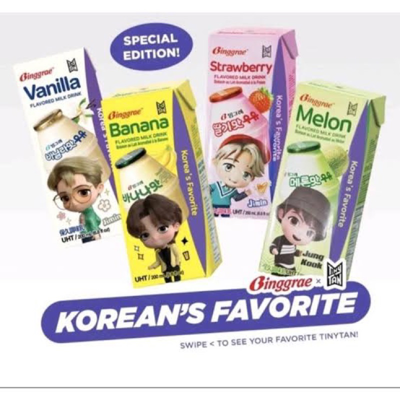 Jual Binggrae BTS Tiny Tan / Susu Kotak 200ml | Shopee Indonesia