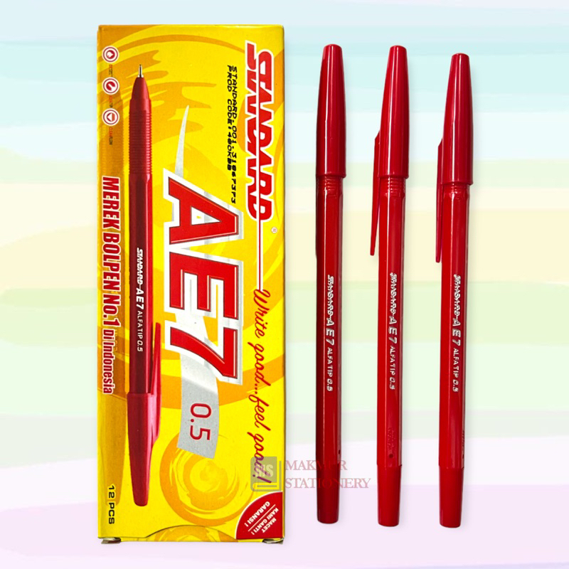 Jual Pulpen / Ballpoint / Pen Standard AE 7 (12 Pcs) | Shopee Indonesia