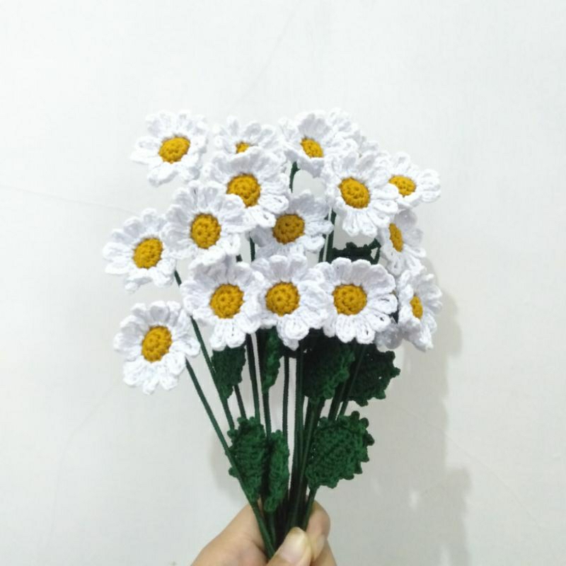 Jual Bunga Daisy Rajut|Daisy flower crochet|buket bunga|bunga|gift ...