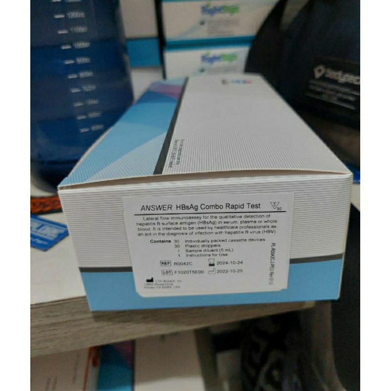 Jual Test HBsAg Device ( Serum/Plasma/Whole Blood) 30Pcs / Alat tes ...