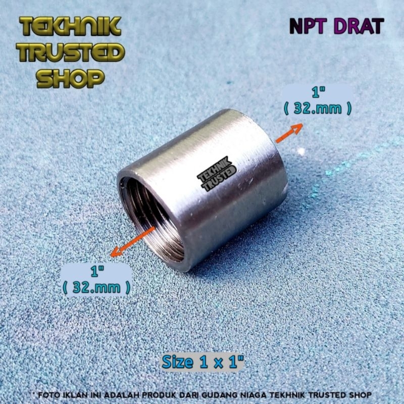 Jual Reducer NPT Drat female 1 x 1" Nepel sok konektor pipa SS | Shopee ...