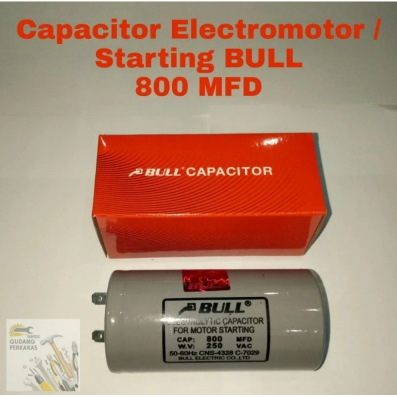 Jual Capasitor Elektromotor 800 MFD BULL - Capacitor Kapasitor Dinamo ...