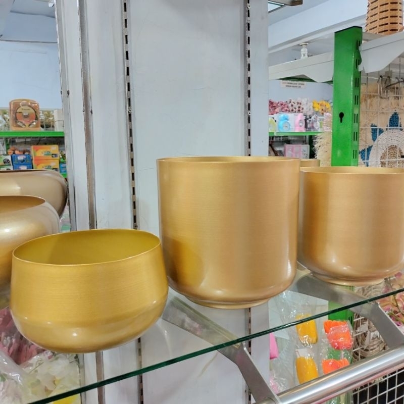 Jual VAS GOLD POT EMAS LOGAM BUNGA ARTIFICIAL EMAS DEKORASI ESTETIK ...