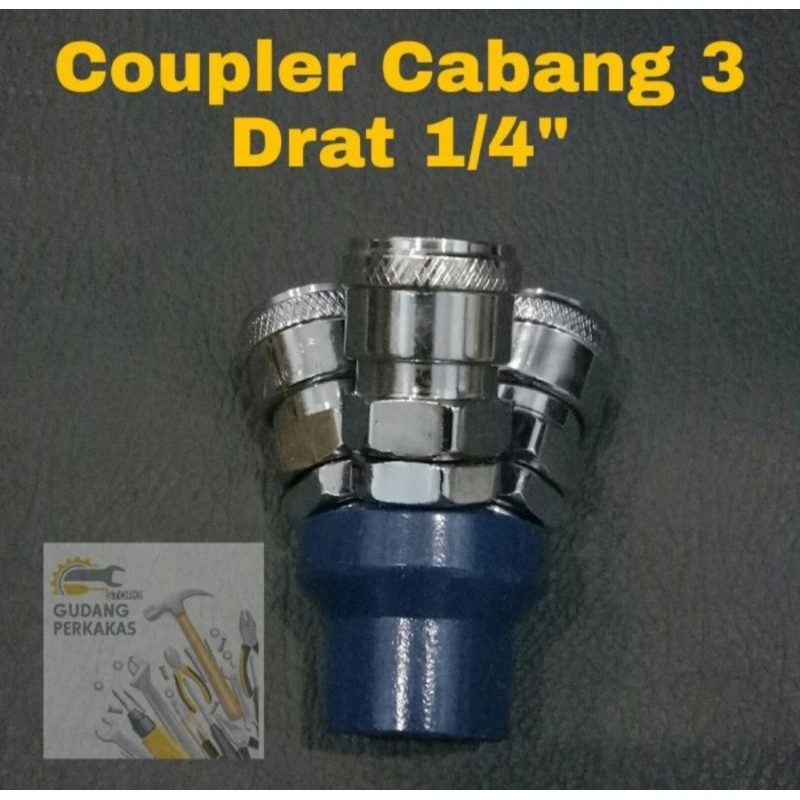 Jual Quick Coupler Cabang 3 - Coupling Selang Angin Kompresor Cabang3 ...