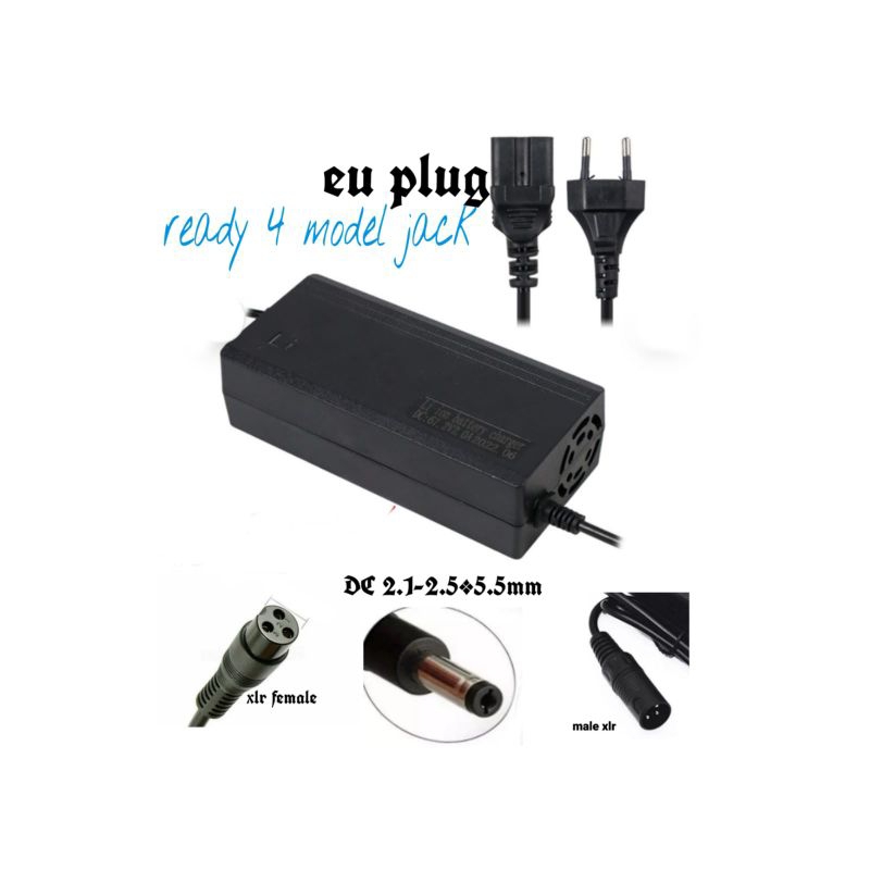 Jual Taiwan power adaptor charger baterai sepeda listrik 60v 67.2v 3A ...