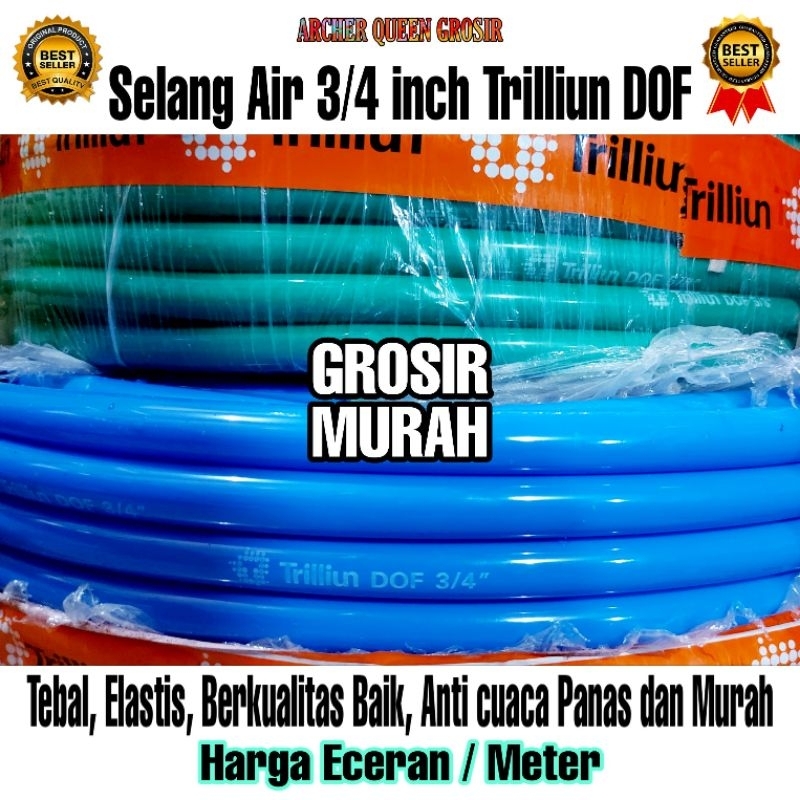 Jual SELANG AIR ELASTIS TEBAL 2,2MM TRILLIUN DOF 3/4 INCH HARGA 10 15 20 METER | Shopee Indonesia