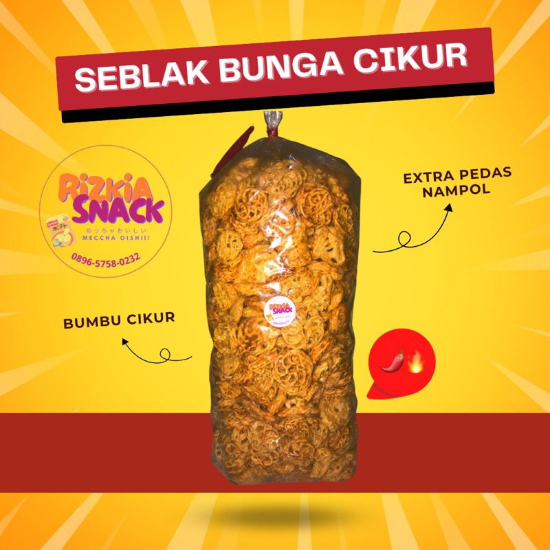 Jual Kerupuk Seblak Bunga Pedas Rasa Cikur 250gram | Shopee Indonesia