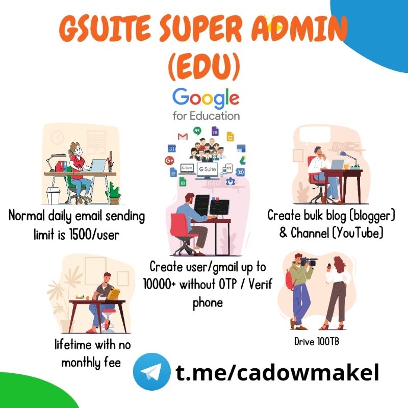 Jual akun gsuite edu super admin 4 bulan Non otp lifetime | Shopee Indonesia