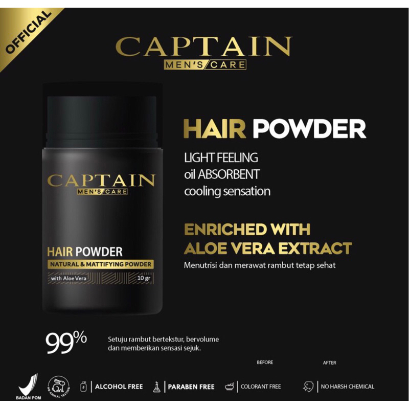 Jual CAPTAIN HAIR STYLING POWDER WITH ALOE VERA | Shopee Indonesia