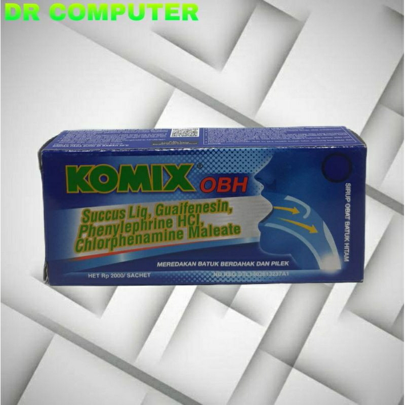 Jual KOMIX OBH 1box isi 7ml X 5sachet sirup obat batuk hitam | Shopee ...