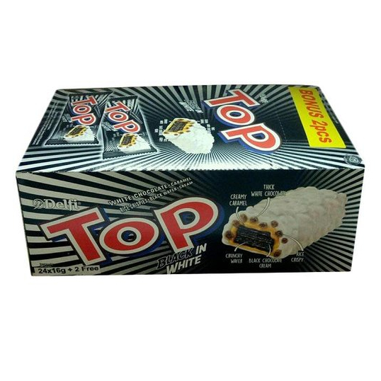 Jual DELFI TOP WAFER BOX ISI 24 x 9 GRAM COKLAT BLACK IN WHITE TRIPLE ...