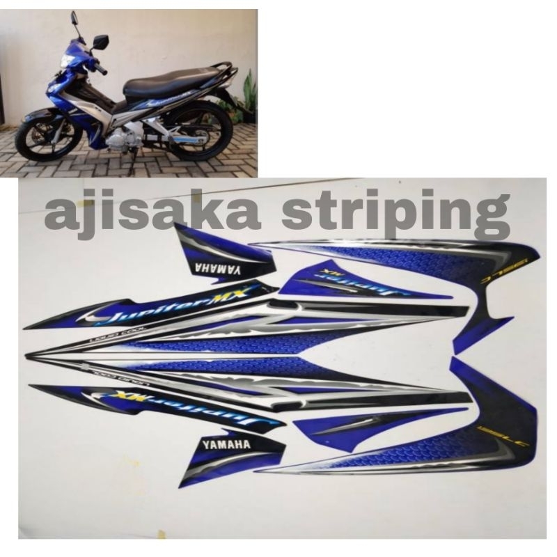 Jual striping sticker Yamaha Jupiter mx old 135 2007 biru hitam ...