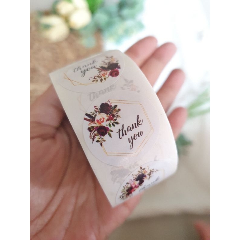 Jual [Part 1] Stiker Thank You Label Stiker Terimakasih Sticker Bulat ...