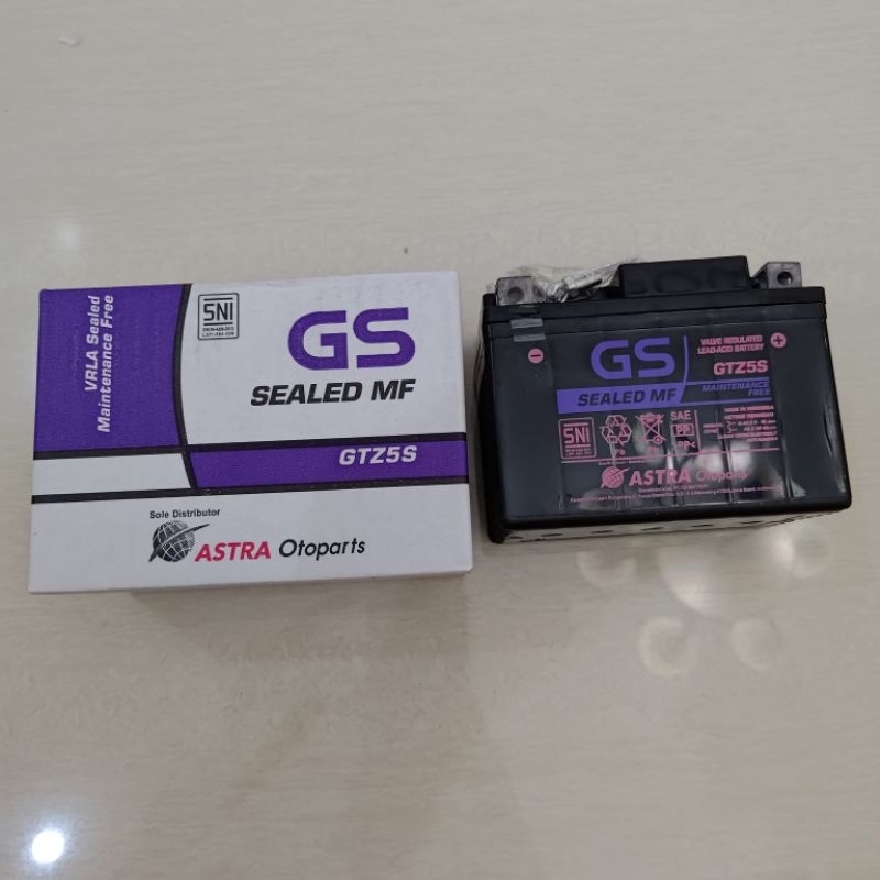 Jual Aki GS Astra GTZ5S Accu Kering Byson Fino Jupiter MX King MX New ...