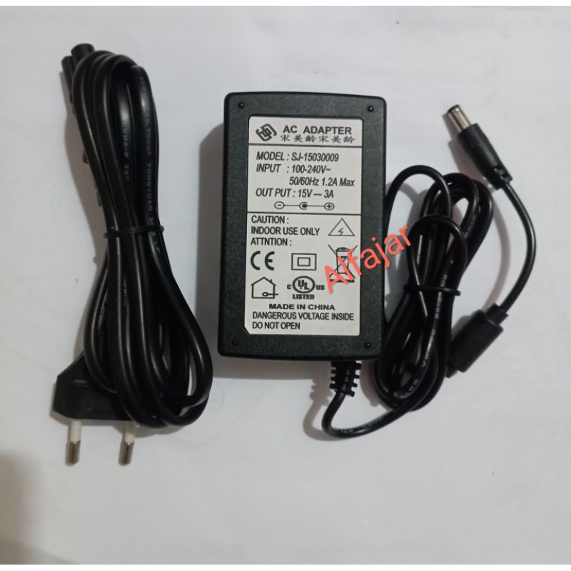 Jual Adaptor 15v 3A Charger Speaker Meeting model SJ-15030009 Switching ...