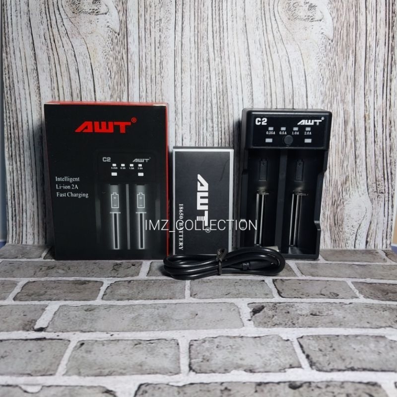 Jual CHARGER AWT + 2 PC BATERAI / CHARGER AWT + VTC 6 | Shopee Indonesia