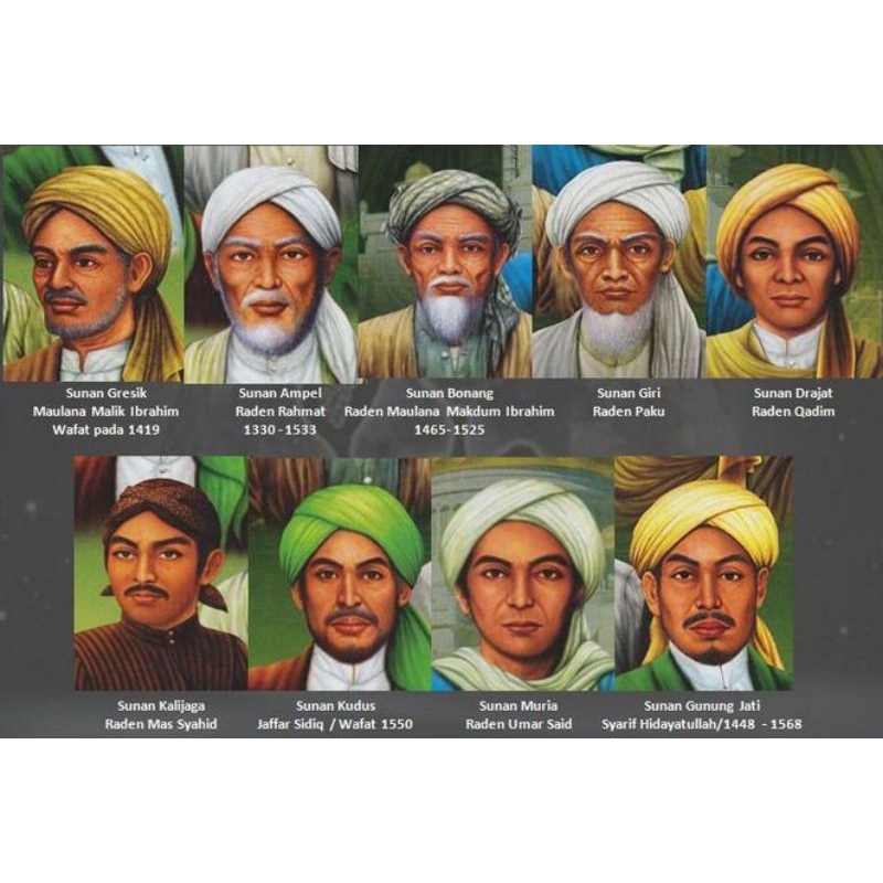Jual hiasan dinding cetak walisongo plus bingkai real pict ukuran 65*45 ...